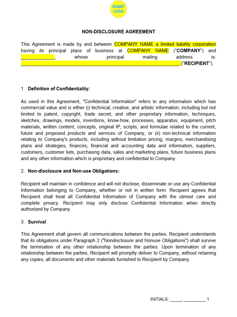 Non-Disclosure Agreement (NDA) | PDF | Non Disclosure Agreement | Trade ...