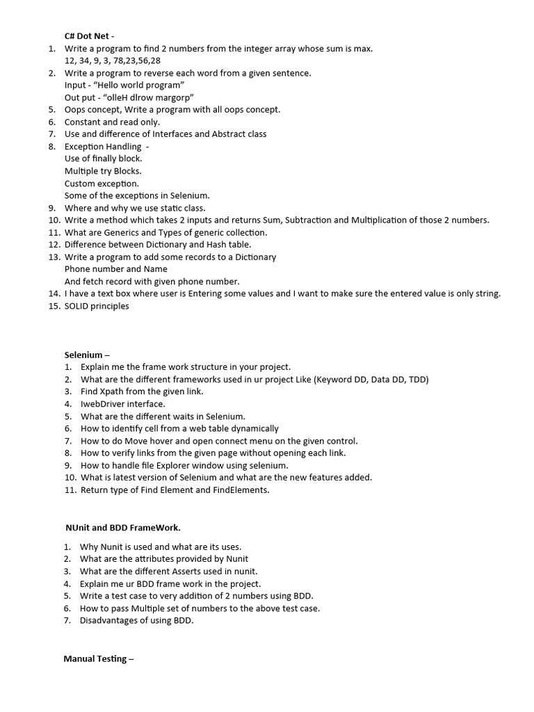 C# Interview | PDF | C Sharp (Programming Language) | Class (Computer ... C# Interview | PDF | C Sharp (Programming Language) | Class (Computer ...