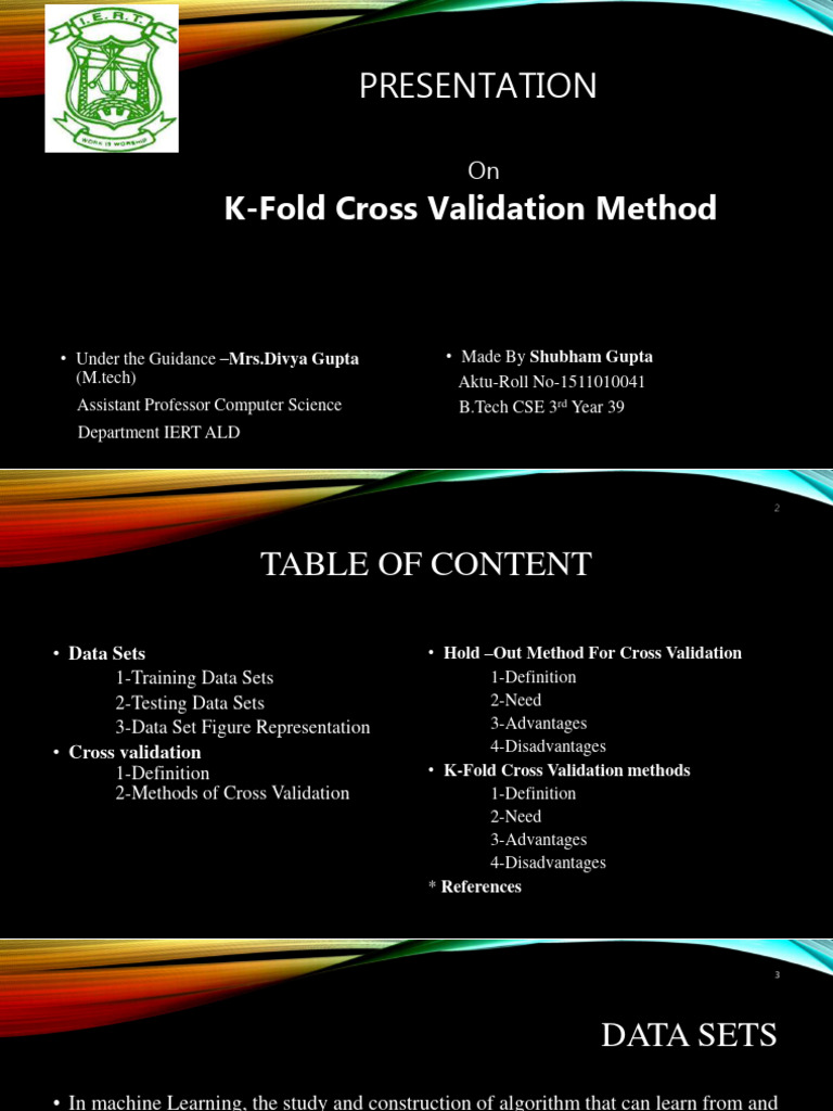 K Fold | PDF | Cross Validation (Statistics) | Algorithms