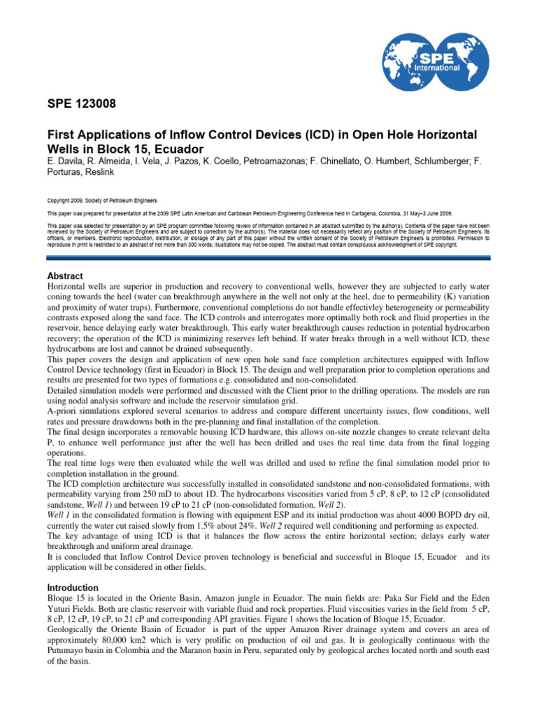 First Applications of Inflow Control Devices (ICD) in Open Hole ...