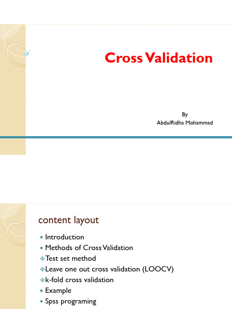 Crossvalidation - 1 | Download Free PDF | Cross Validation (Statistics) | Errors And Residuals