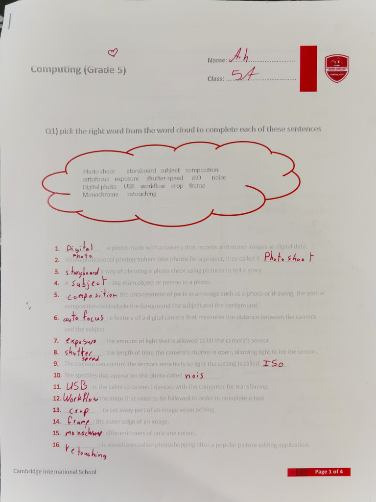 G5 Computer REview Mid t3 U5 | PDF