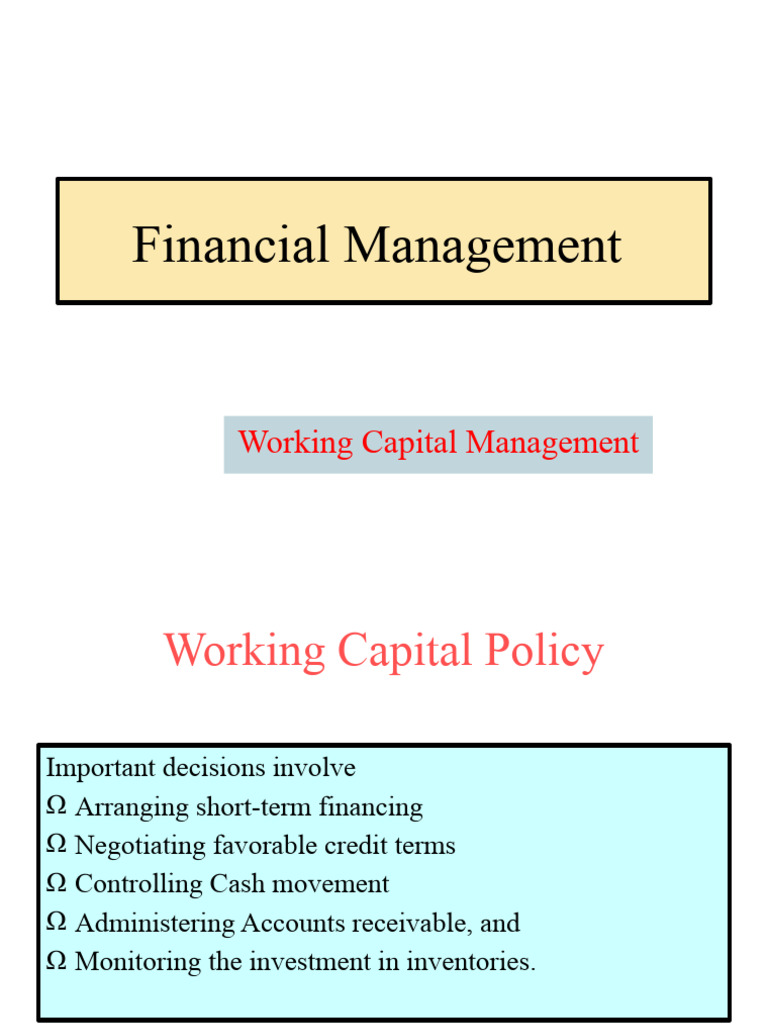 Working Capital and Operating Cycle | PDF | Working Capital | Inventory