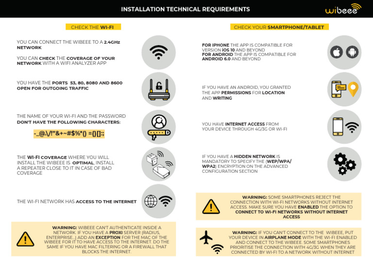 Installation technical requirements_V3 | PDF | Wi Fi | Mobile Phones