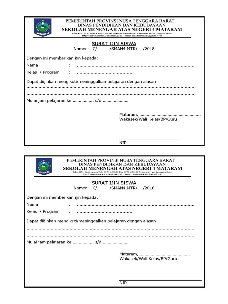 SURAT IJIN SISWA KELUAR Bimbingan Konseling | PDF | Karier & Perkembangan