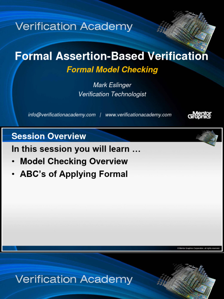 Course Formal Assertion Based Verification Session Formal Model ...