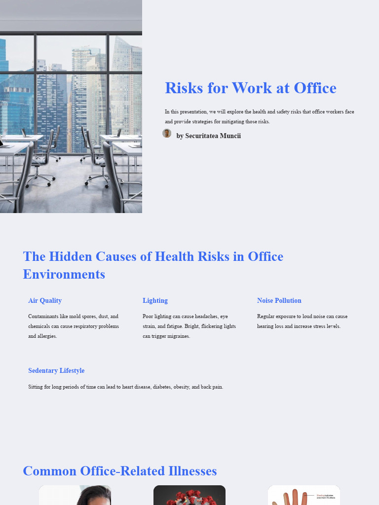 Office Health and Safety Risks Explained | PDF | Human Factors And ...