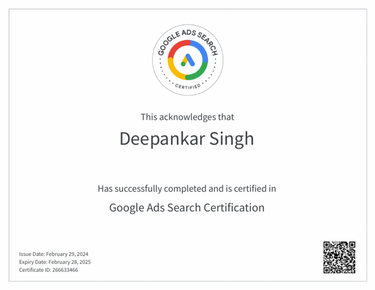 Google Ads Search Cert Completion | PDF | Business