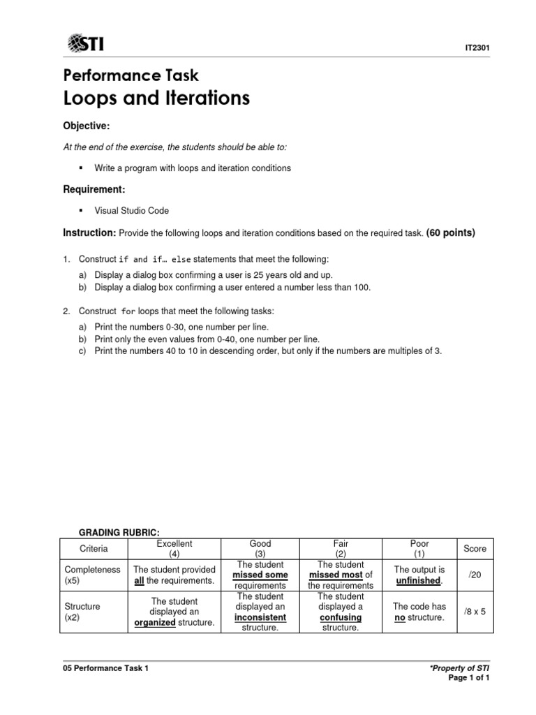 05 Performance Task 1 | PDF