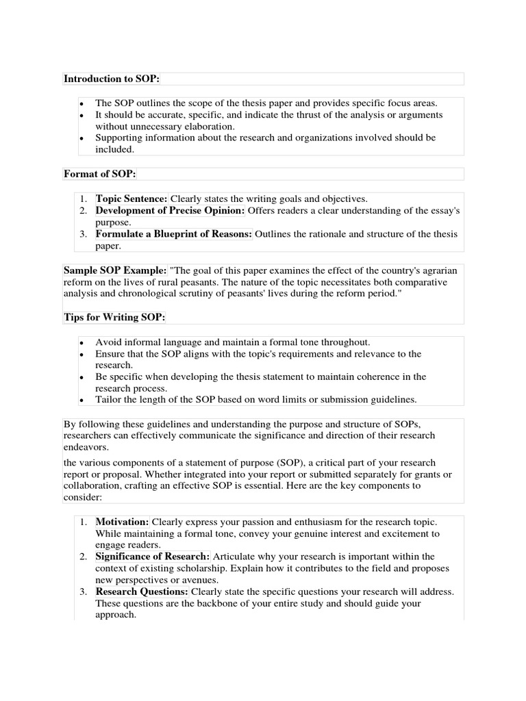 Introduction to SOP | PDF | Academic Journal | Academic Publishing