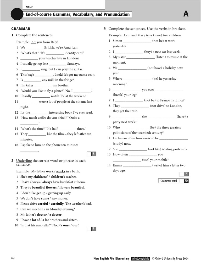 Final Test | PDF | Linguistics | Grammar