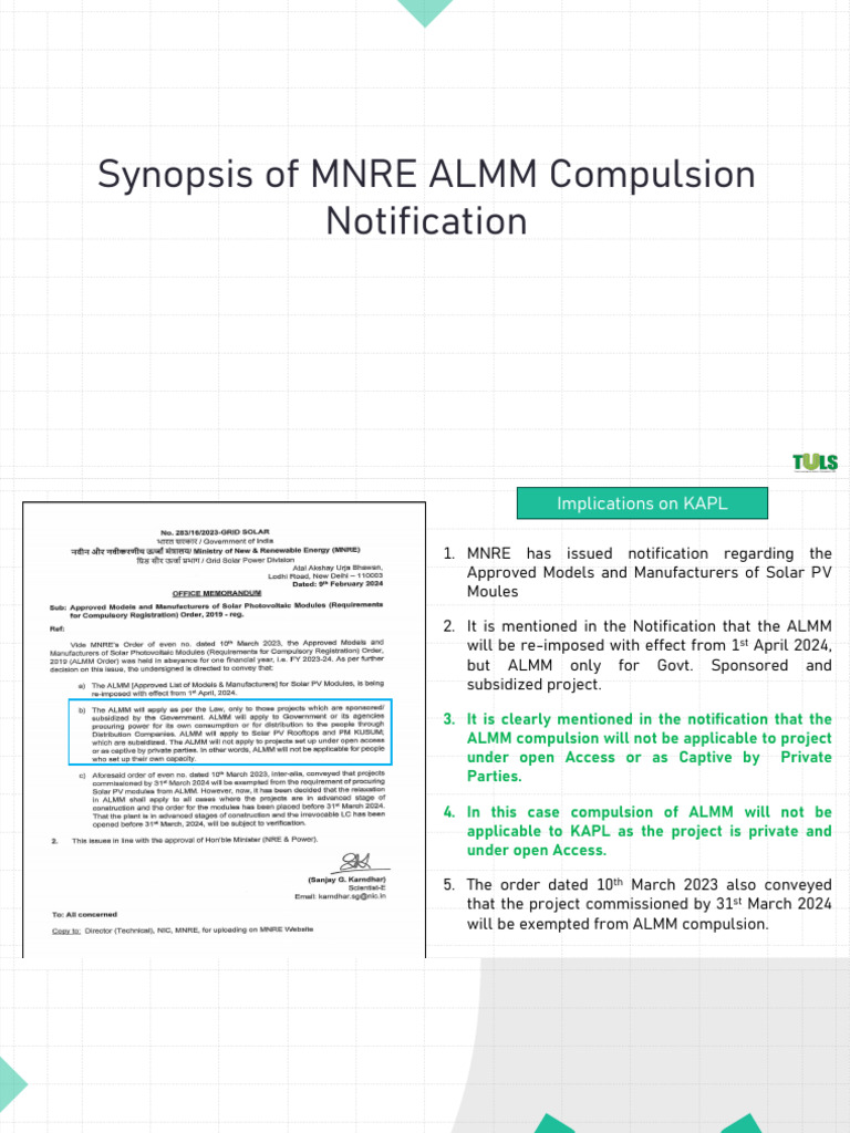 ALMM Notification Overview for KAPL | PDF