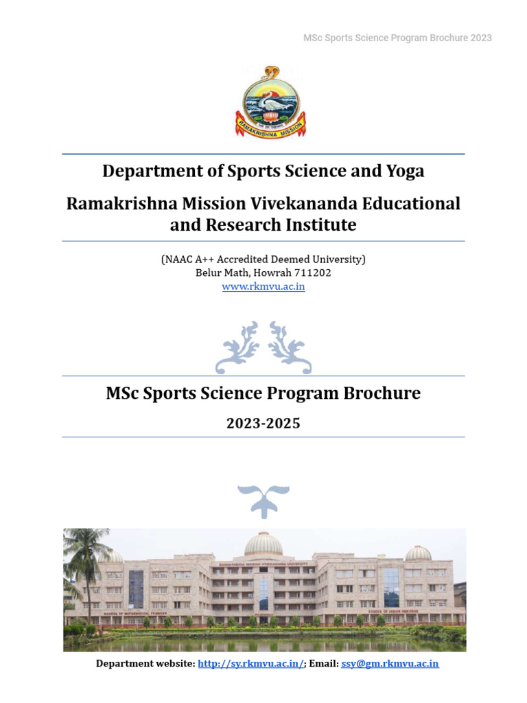 MSc Sports Science Program | PDF | Sports Science | Science