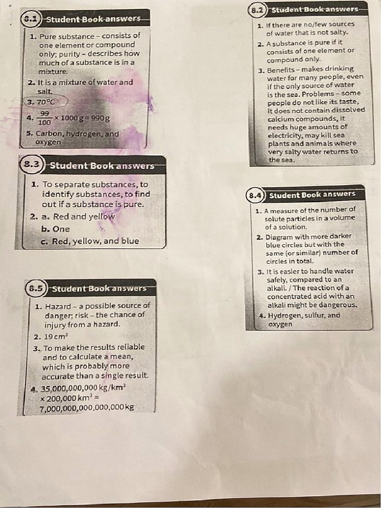 G7 Chem Book Answe Key U8 | PDF