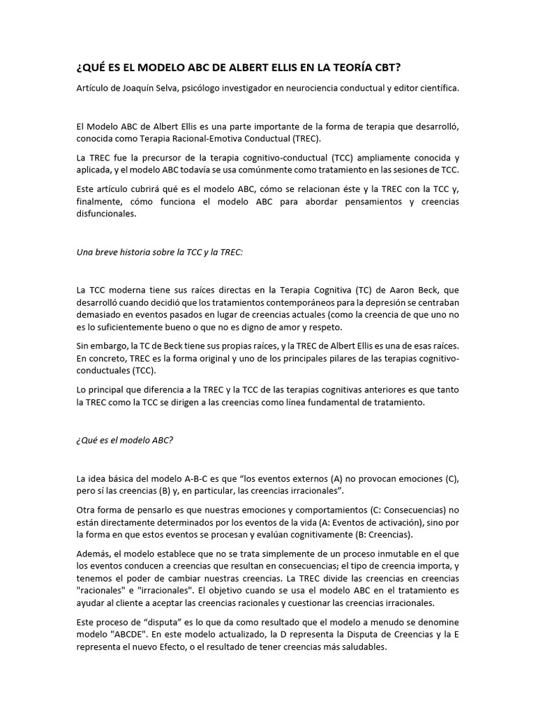 3.1 Qué Es El Modelo ABC de Albert Ellis | Descargar gratis PDF ...