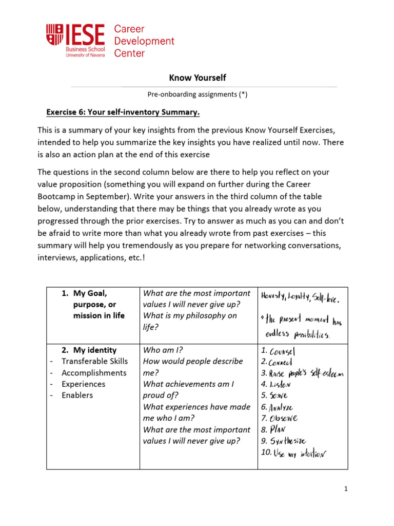6 Your Self-Inventory Summary - 230831 - Victor Barros | PDF | Learning ...