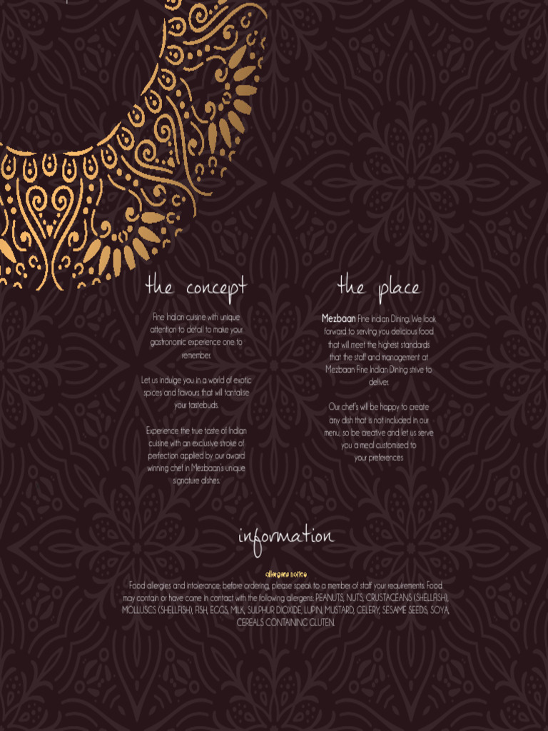Mezbaan Indian Bistro Menu Highlights | PDF | Indian Cuisine | Curry