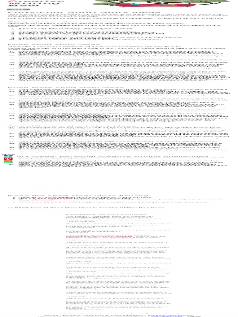 Short Story Ideas and Creative Writing Prompts 2 | PDF
