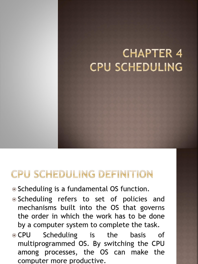 Chapter4 Cpu Scheduling Pdf Scheduling Computing Process Computing