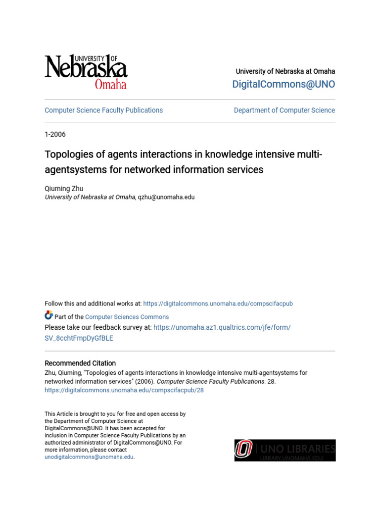Topologies of Agents Interactions in Knowledge Intensive Multi-Ag | PDF | Network Topology | System
