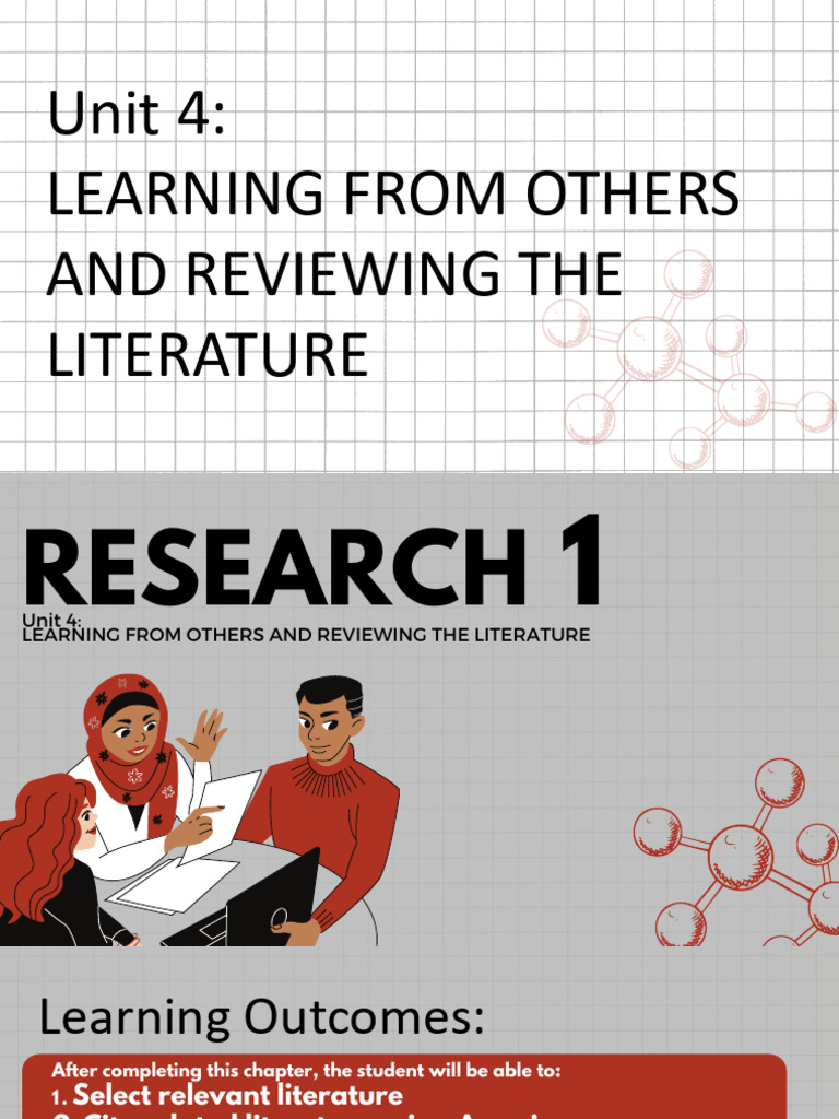 Unit 4: Learning From Others and Reviewing The Literature | PDF ...