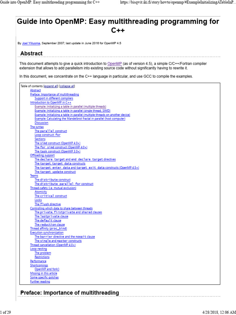 Open MP1551363136163 | PDF | Parallel Computing | Thread (Computing) Open MP1551363136163 | PDF | Parallel Computing | Thread (Computing)