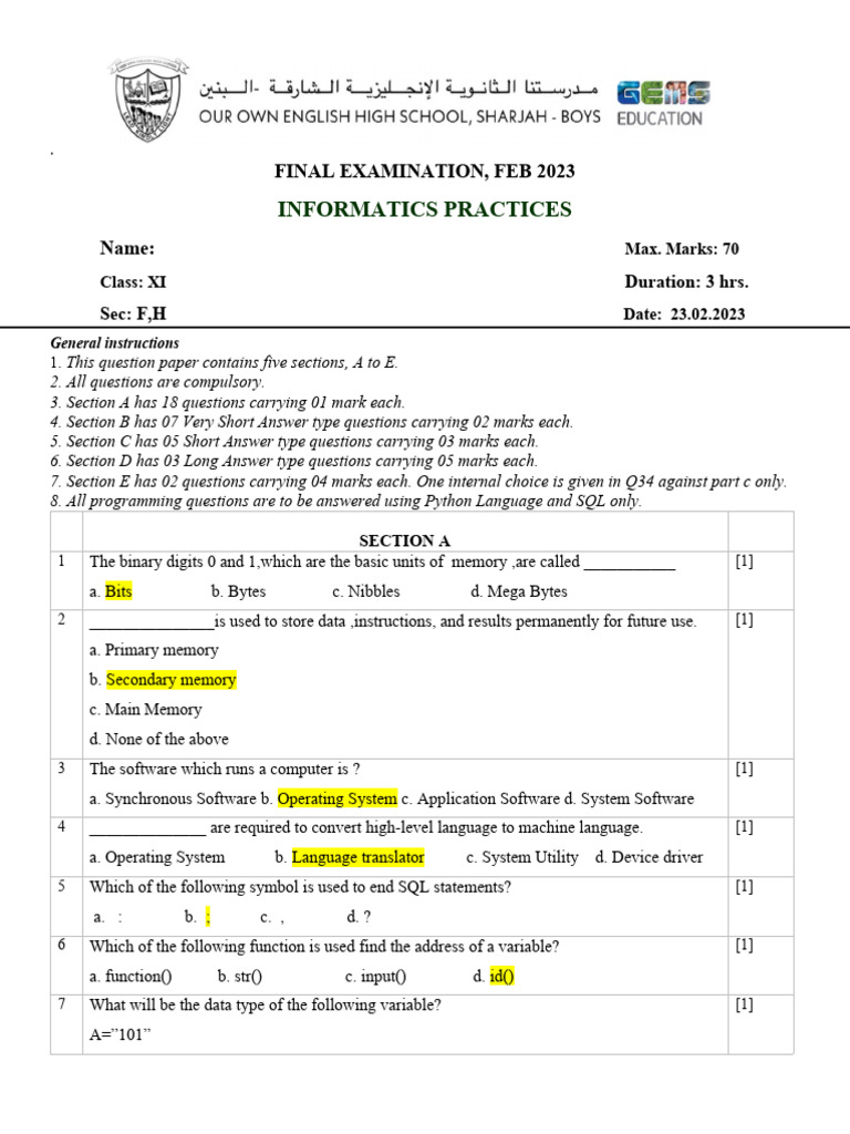 Gr11-Ip-Final 2023 | PDF | Software Engineering | Databases