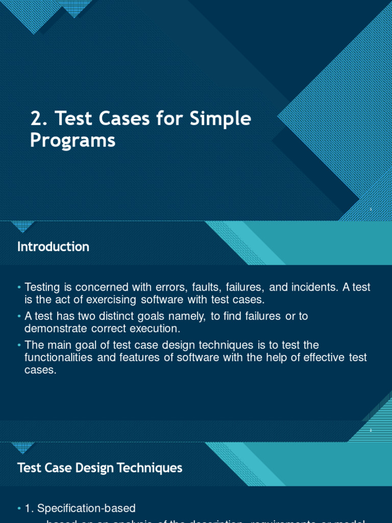 2.test Cases For Simple Programs | PDF | Software Testing | Control Flow