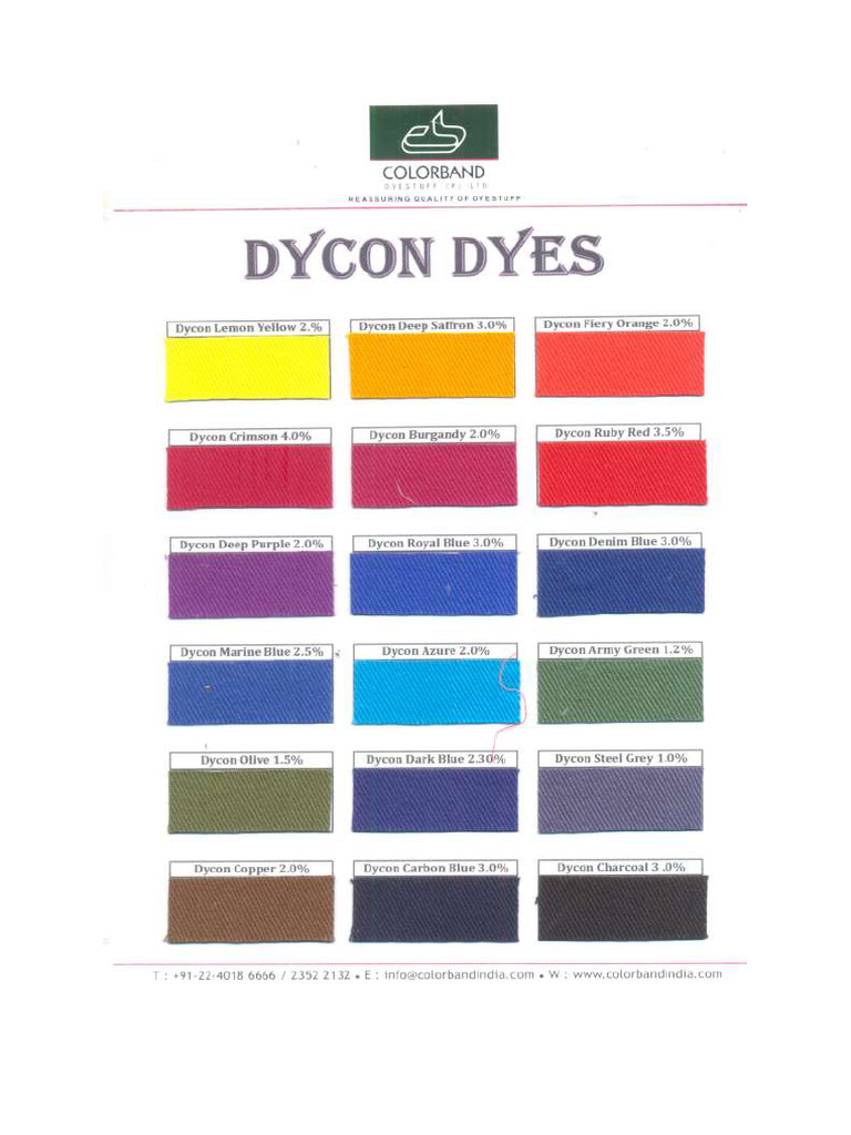 Dycon Denim Blue Shade Card | PDF