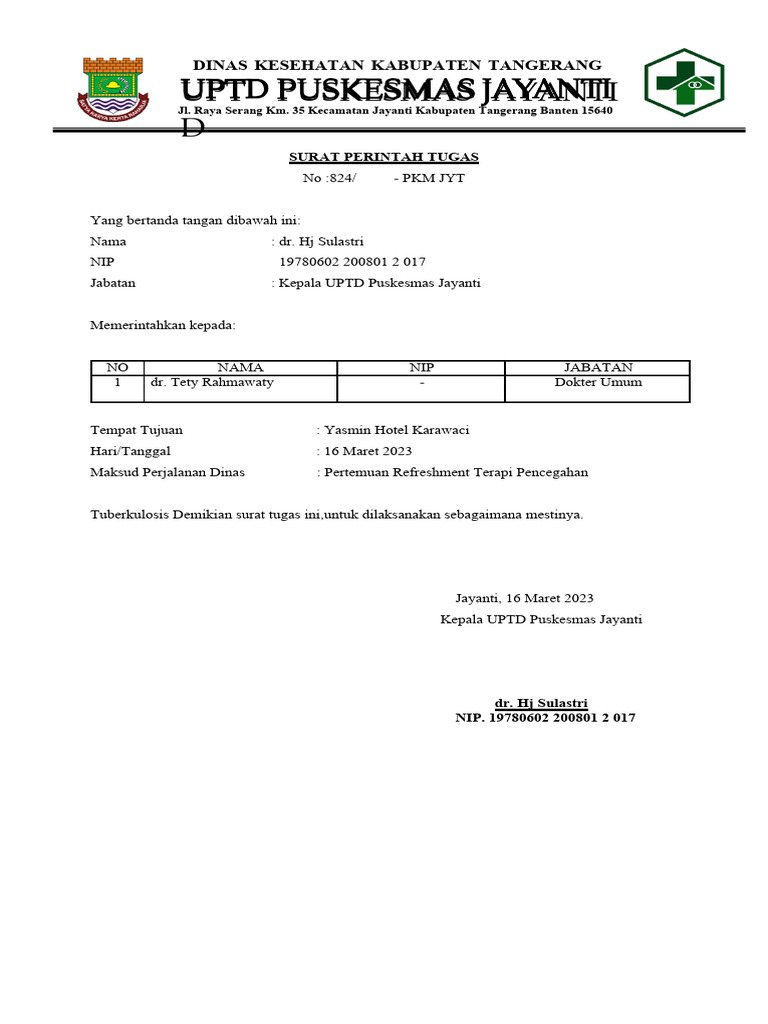 Surat Tugas 2023 | PDF