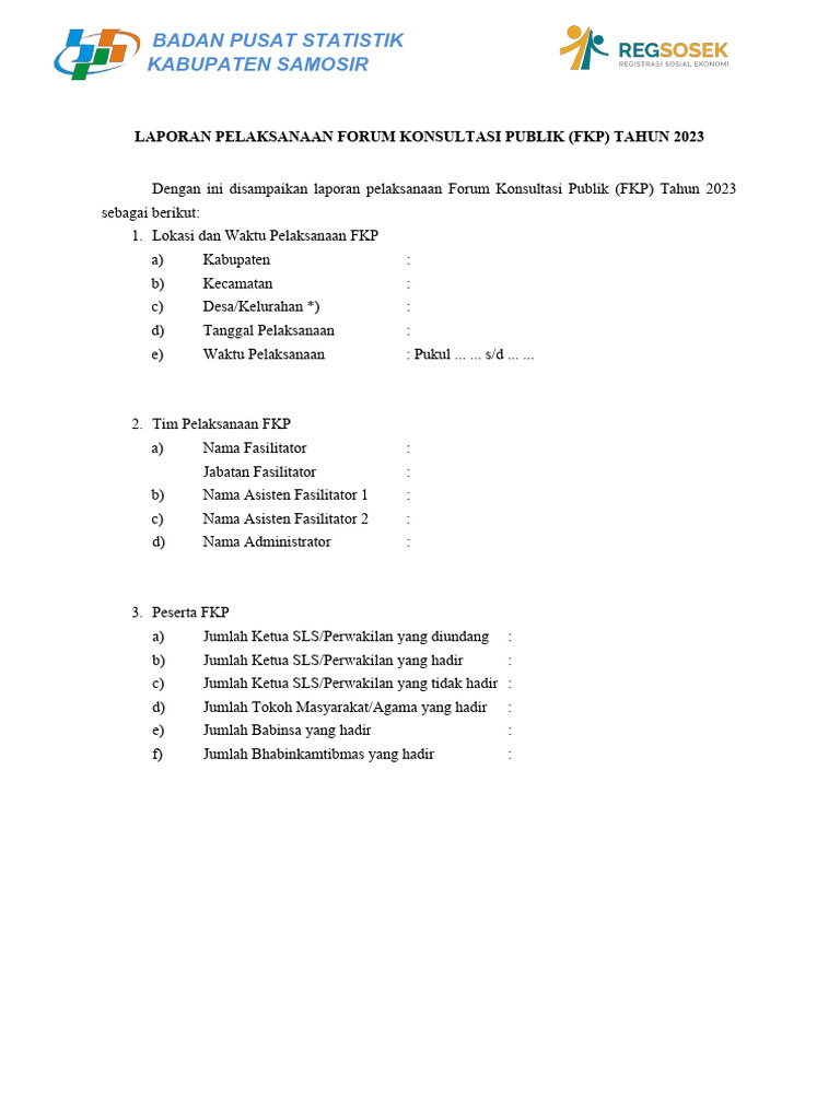 Lampiran Laporan Akhir Pelaksanaan FKP | PDF