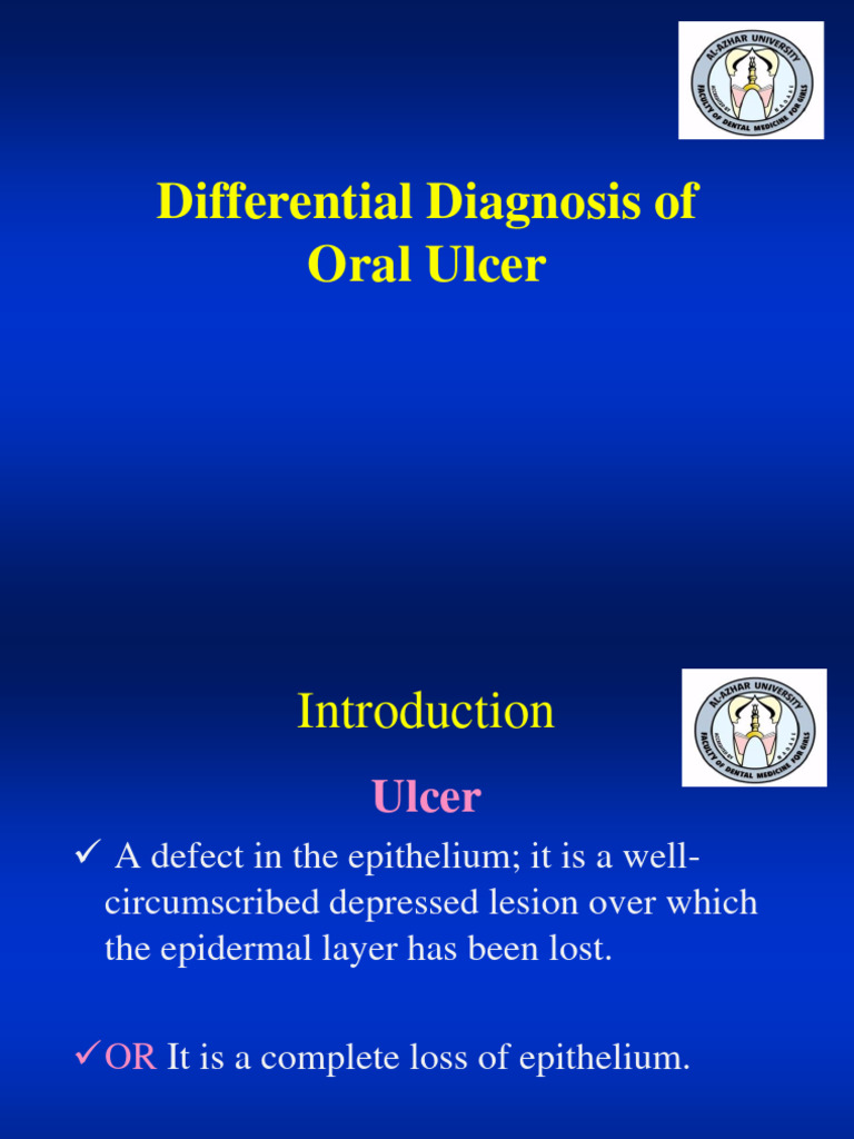 D.D of Oral Ulcers PDF | PDF | Dermatology | Cutaneous Conditions
