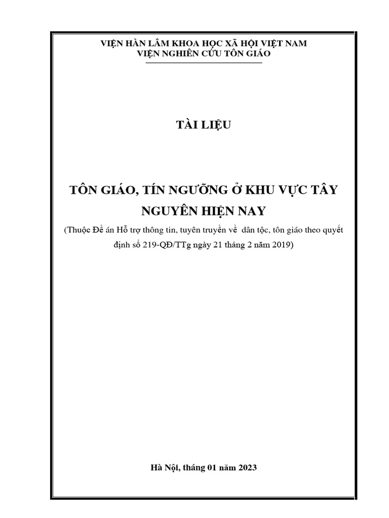 Ton Giao Tin Nguong o Khu Vuc Tay Nguyen Hien Nay | PDF