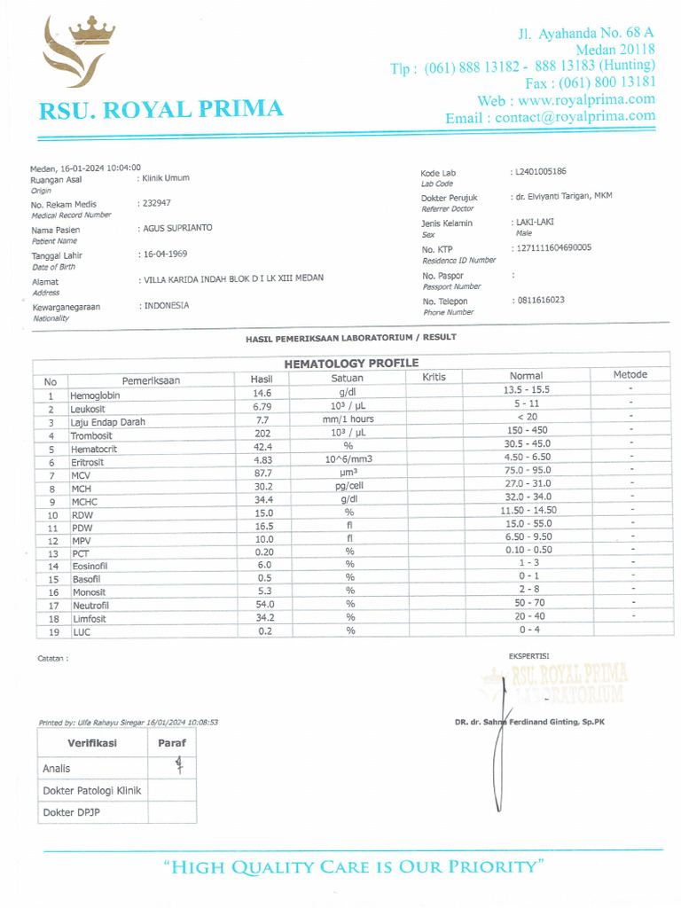 Mcu Hasil Labor | PDF