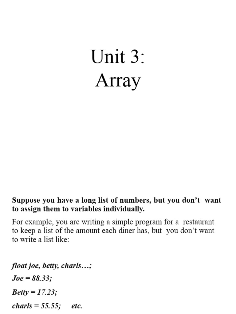 Array Teach Pdf String Computer Science C Programming Language