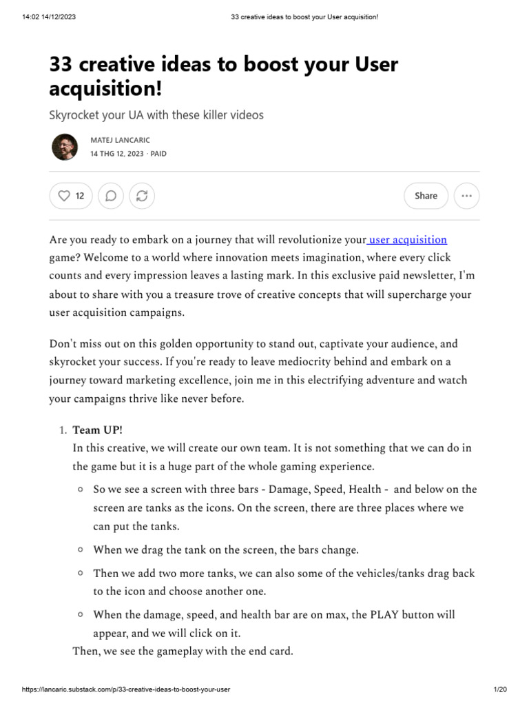 33 Creative User Acquisition Strategies | PDF | Mario
