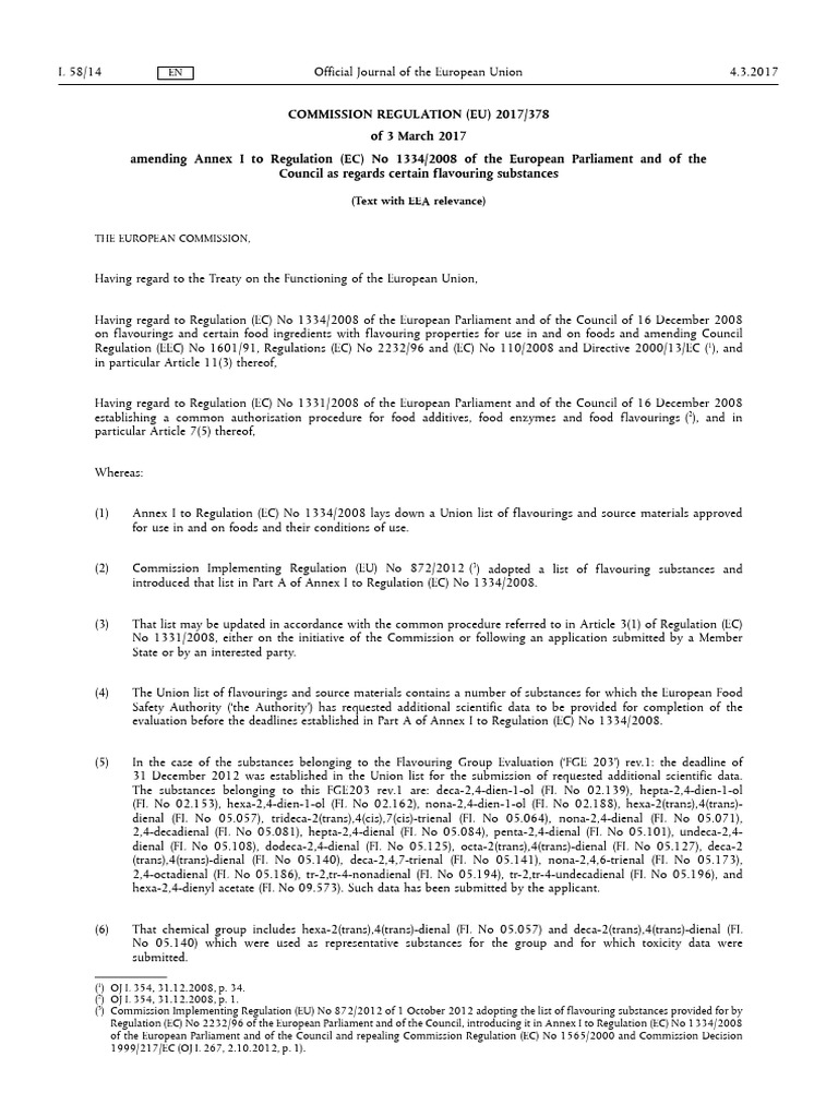 (Ec) 2017-378 | PDF | European Economic Community