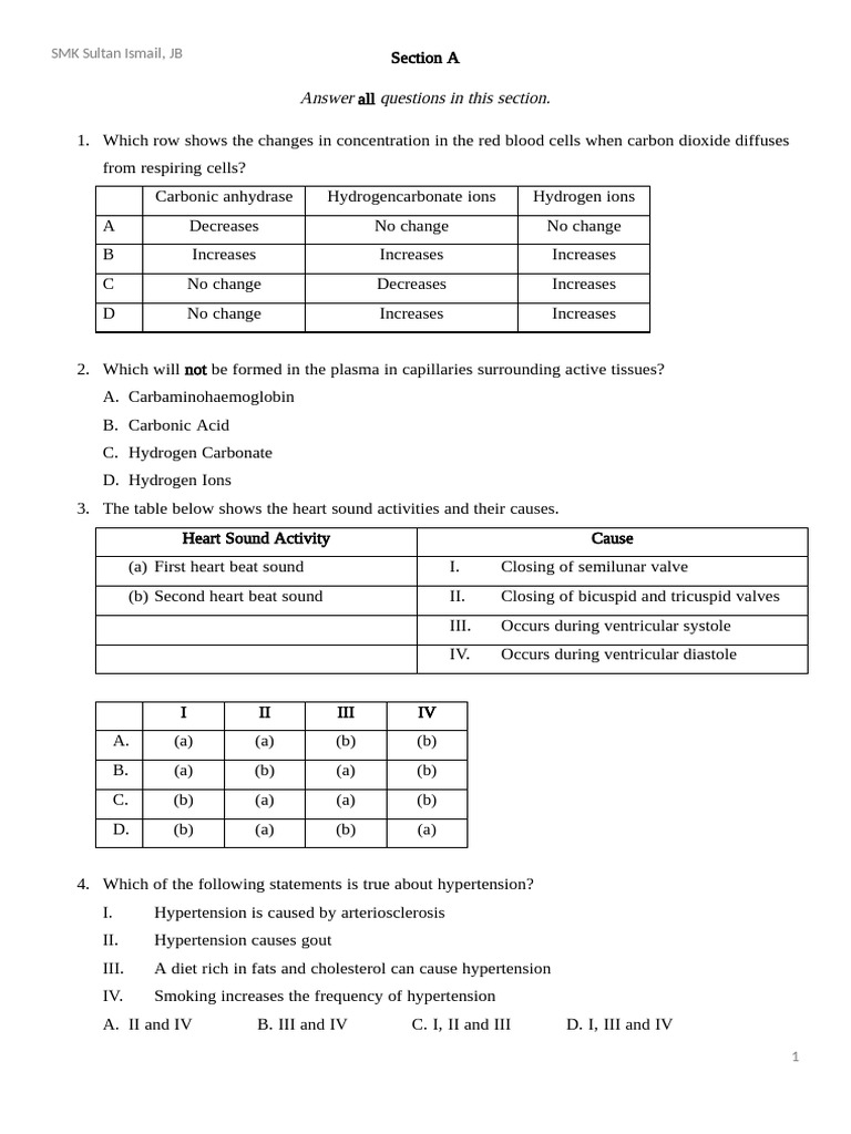 Set 1 Qna | PDF | Plasmodium | Heart