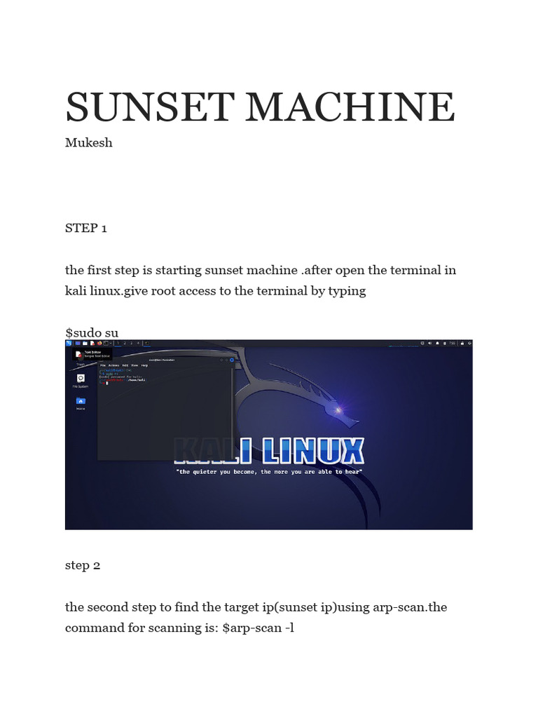 Sunset Machine | PDF | File Transfer Protocol | Sudo