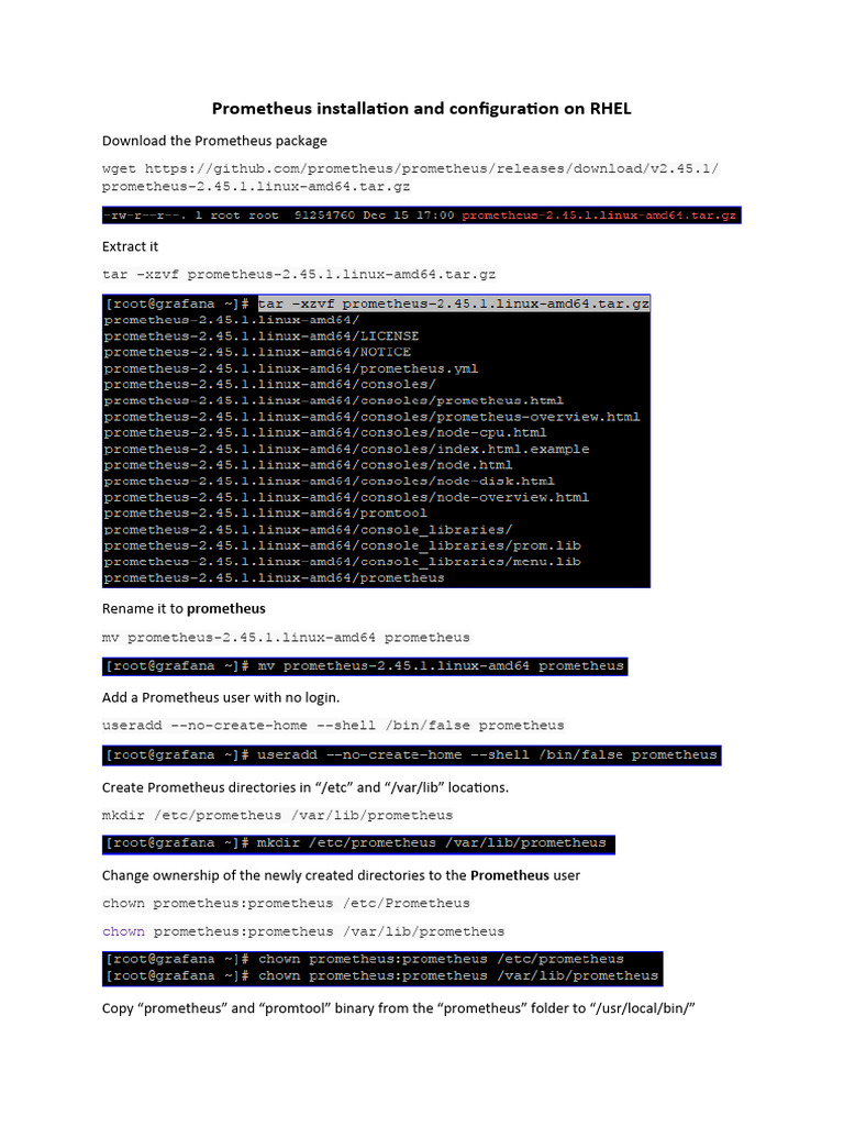 Prometheus and Grafana Installation On RHEL | PDF | Public Key Certificate | Computing