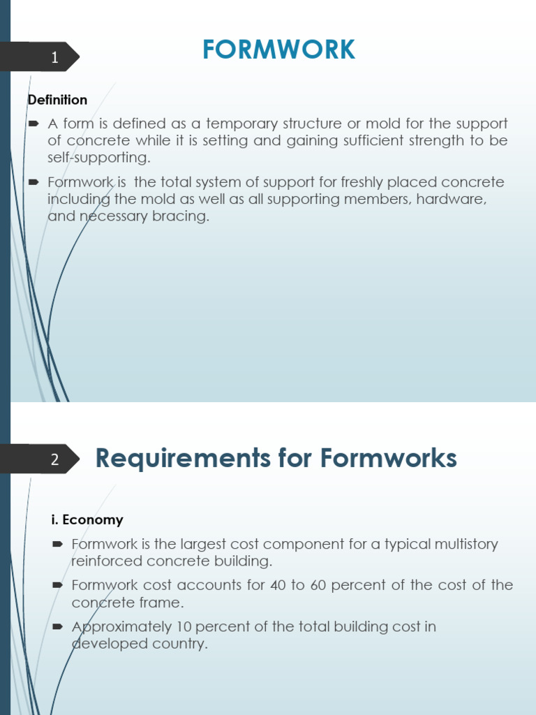 Lecture2 Formworks | PDF | Concrete | Building Materials