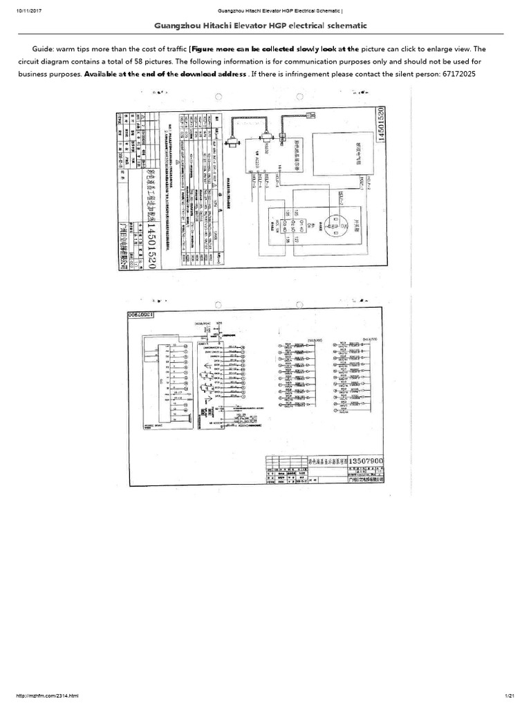 Guangzhou Hitachi Elevator HGP Electrical Schematic | PDF | Electrical ...