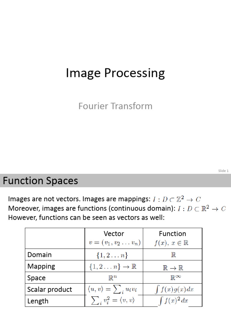 Ip 05 Fourier | PDF | Fourier Transform | Vector Space