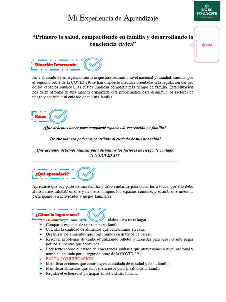 Experiencia 1er Grado Descargar Gratis Pdf Alimentos Aprendizaje