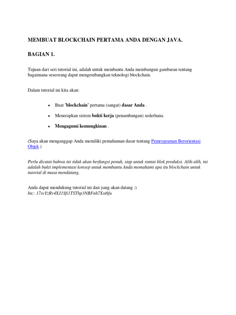 MEMBUAT BLOCKCHAIN DENGAN JAVA Dan ECLIPSE | PDF