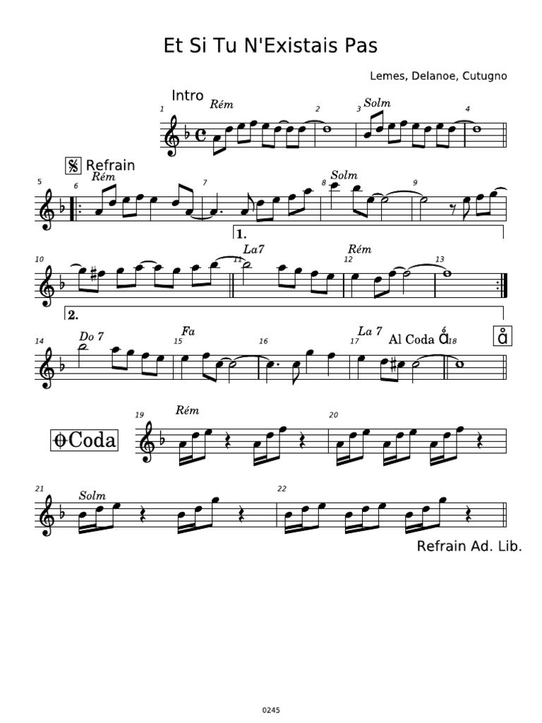 Et Si Tu N'Existais Pas - Joe Dassin | PDF