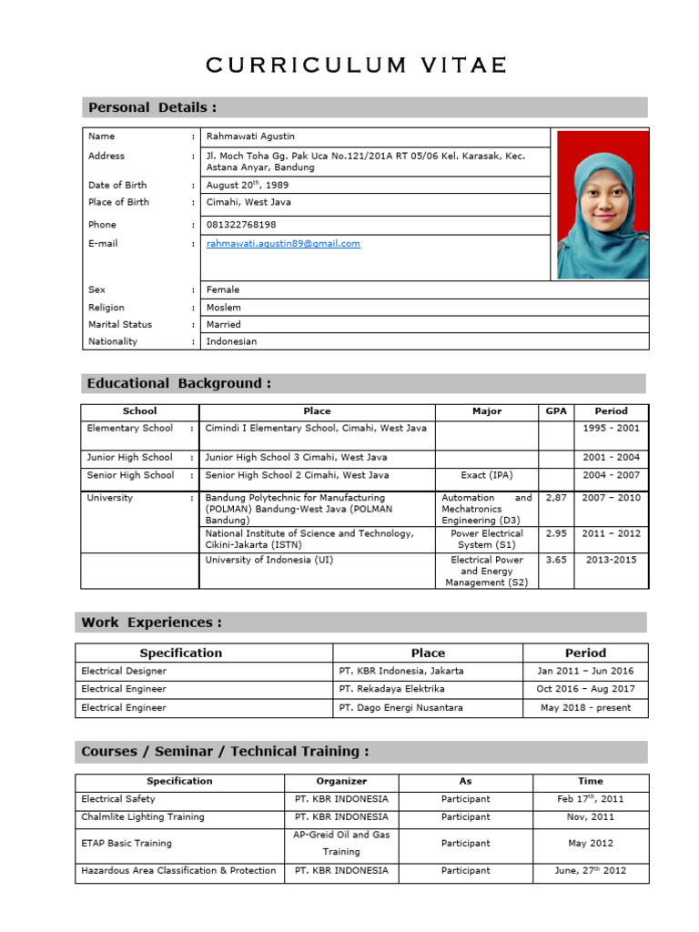 CV Rahmawati - Agustin | PDF | Engineering