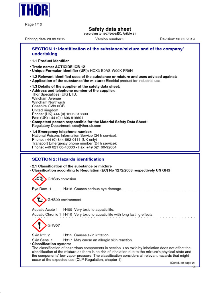 Acticide - Icb - 12 (GB) | PDF | Volatile Organic Compound | Toxicity