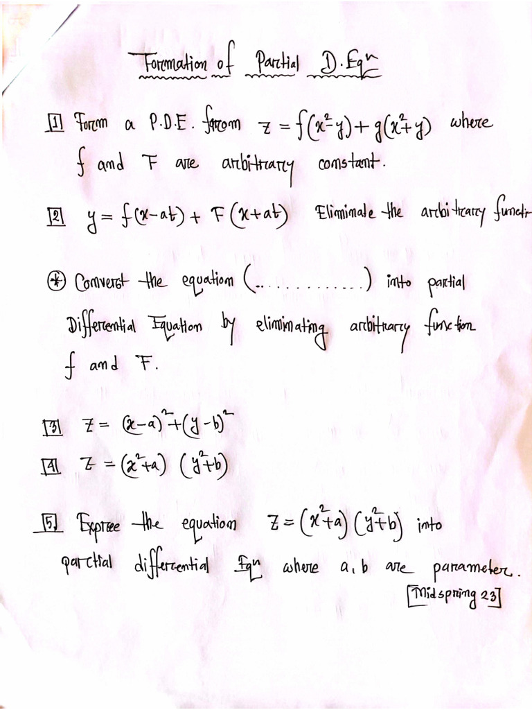 Formation of Partial D.Eqn NJ SR 16B | PDF