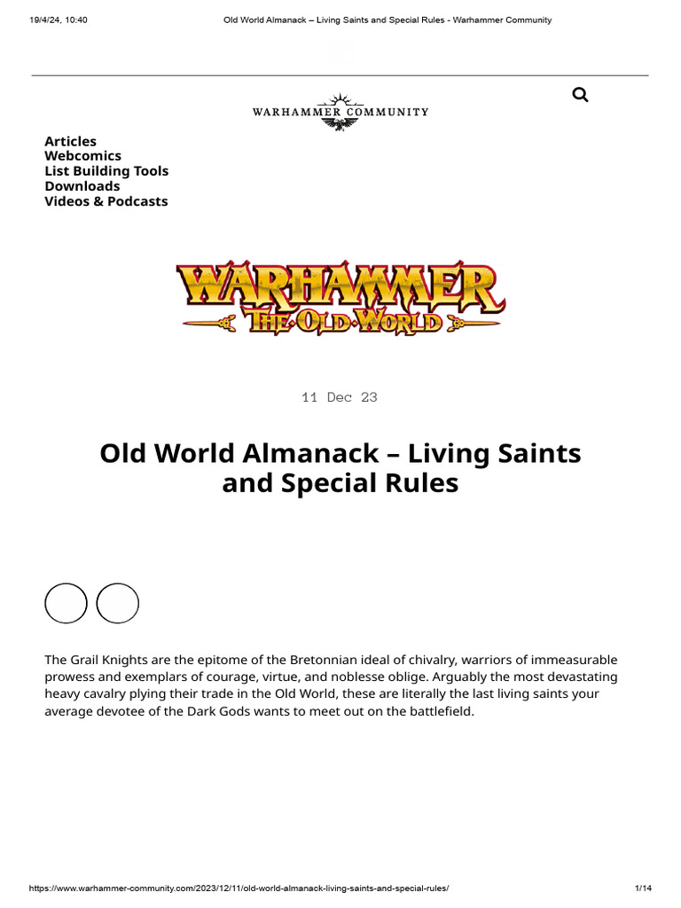 Special Rules | PDF | Knight